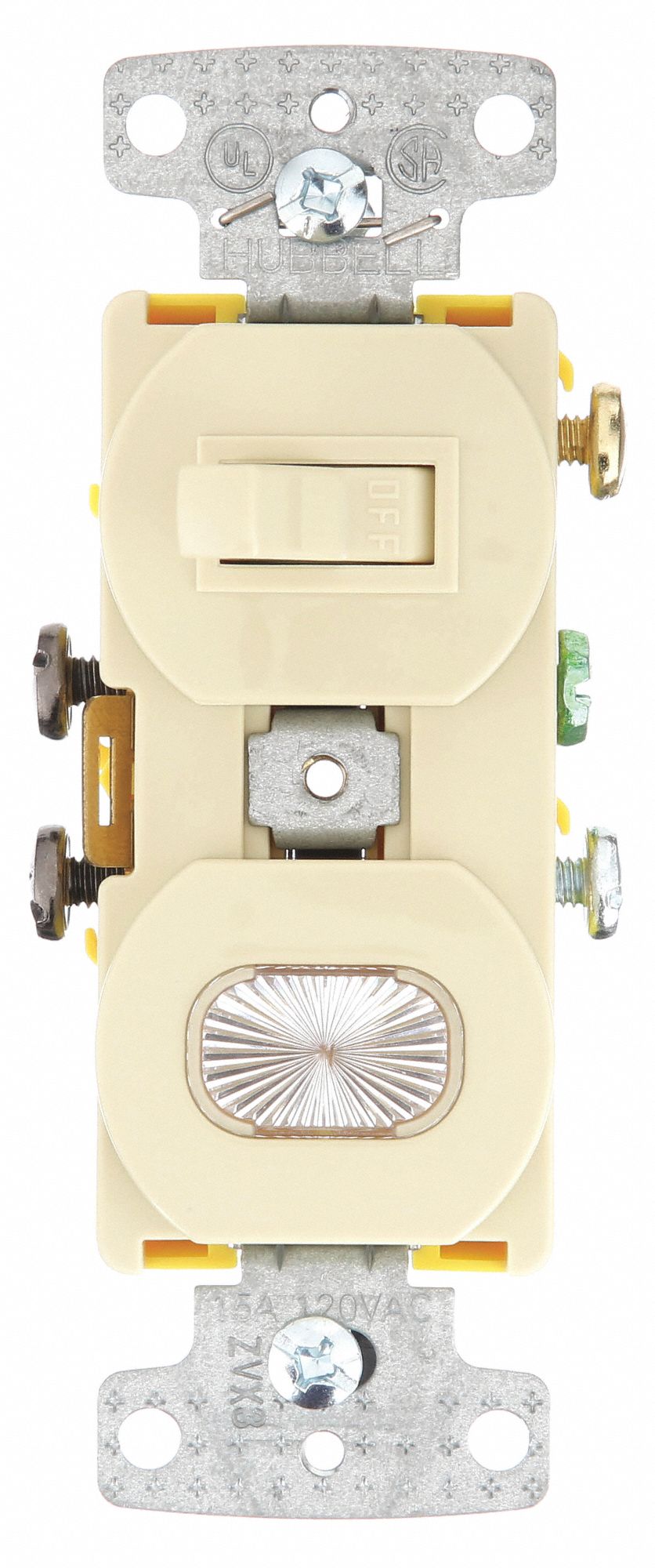 Toggle Switch, Single Pole, Combination Device - 49YL67|RC109I - Grainger