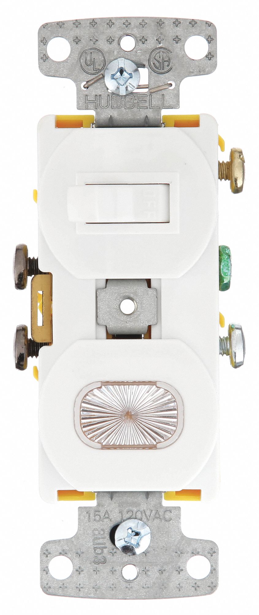 Toggle Switch, Single Pole, Combination Device - 49YL69|RC109W - Grainger