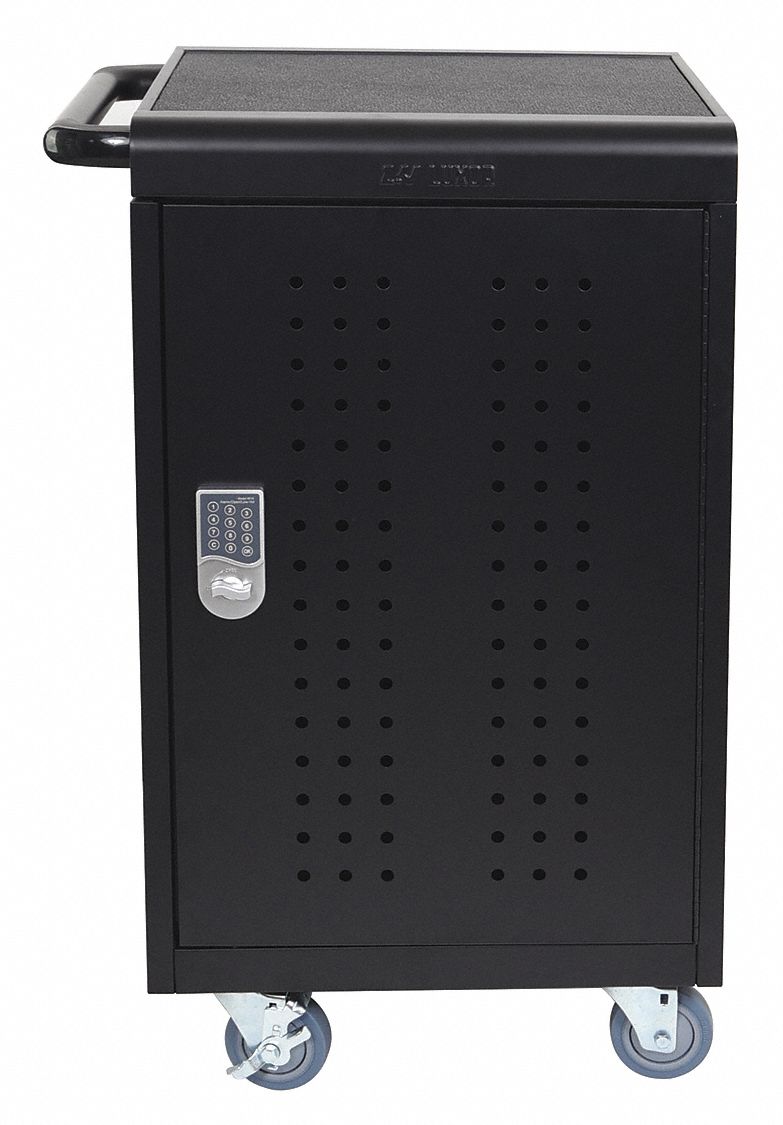 Charging Cart, 30 Capacity, Yes Locking Mechanism, Steel - Grainger