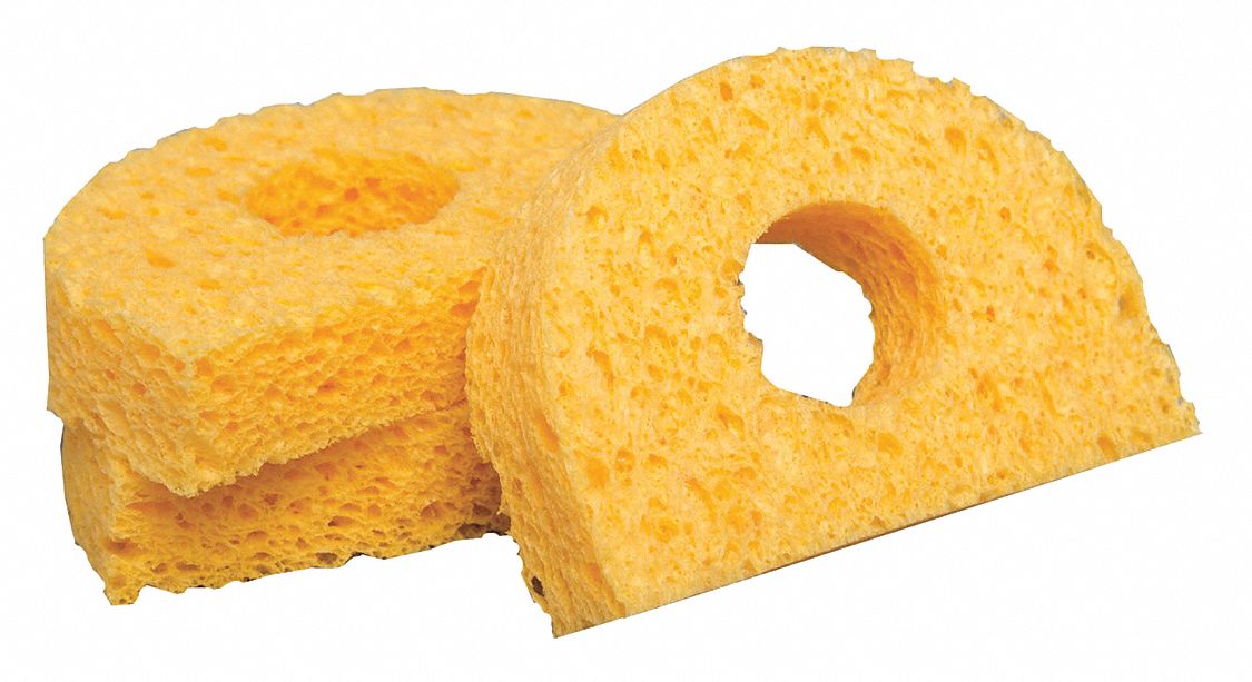Tip Cleaning Sponge,Slitted,Yellow - Grainger