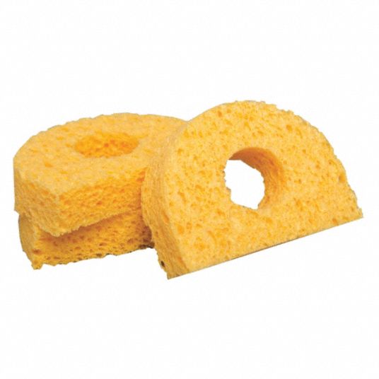 Tip Cleaning Sponge,Slitted,Yellow - Grainger