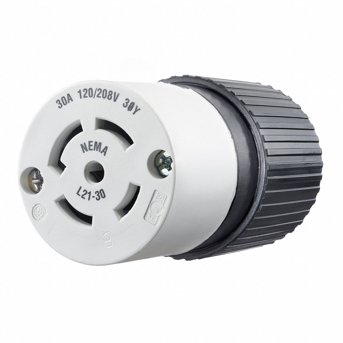BRYANT Locking Connector: L21-30R, 30, 120/208V AC, 4 Poles, Black ...