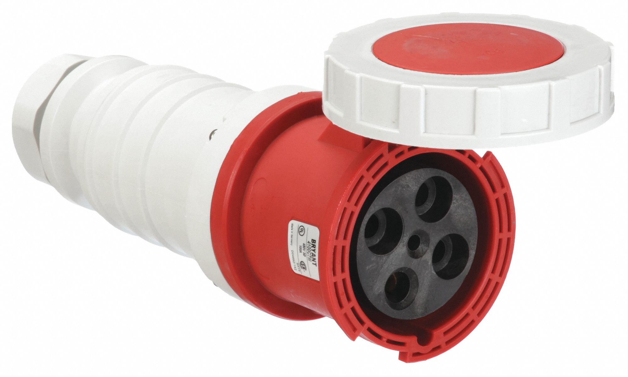 100 A, 480V AC, Watertight Pin and Sleeve Connector - 49YX79|BRY4100C7W ...