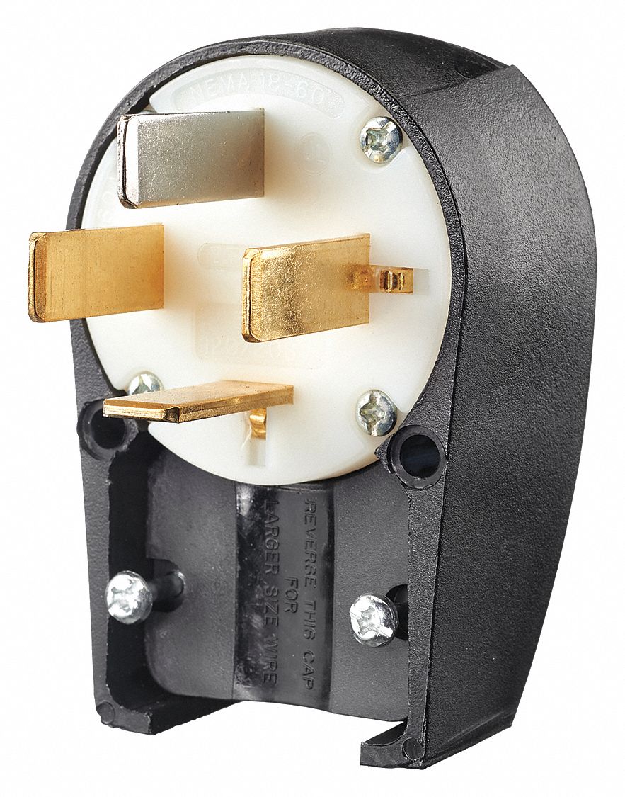 BRYANT Angle Straight Blade Plug: Industrial, 60 A, NEMA 18-60P, 120 ...