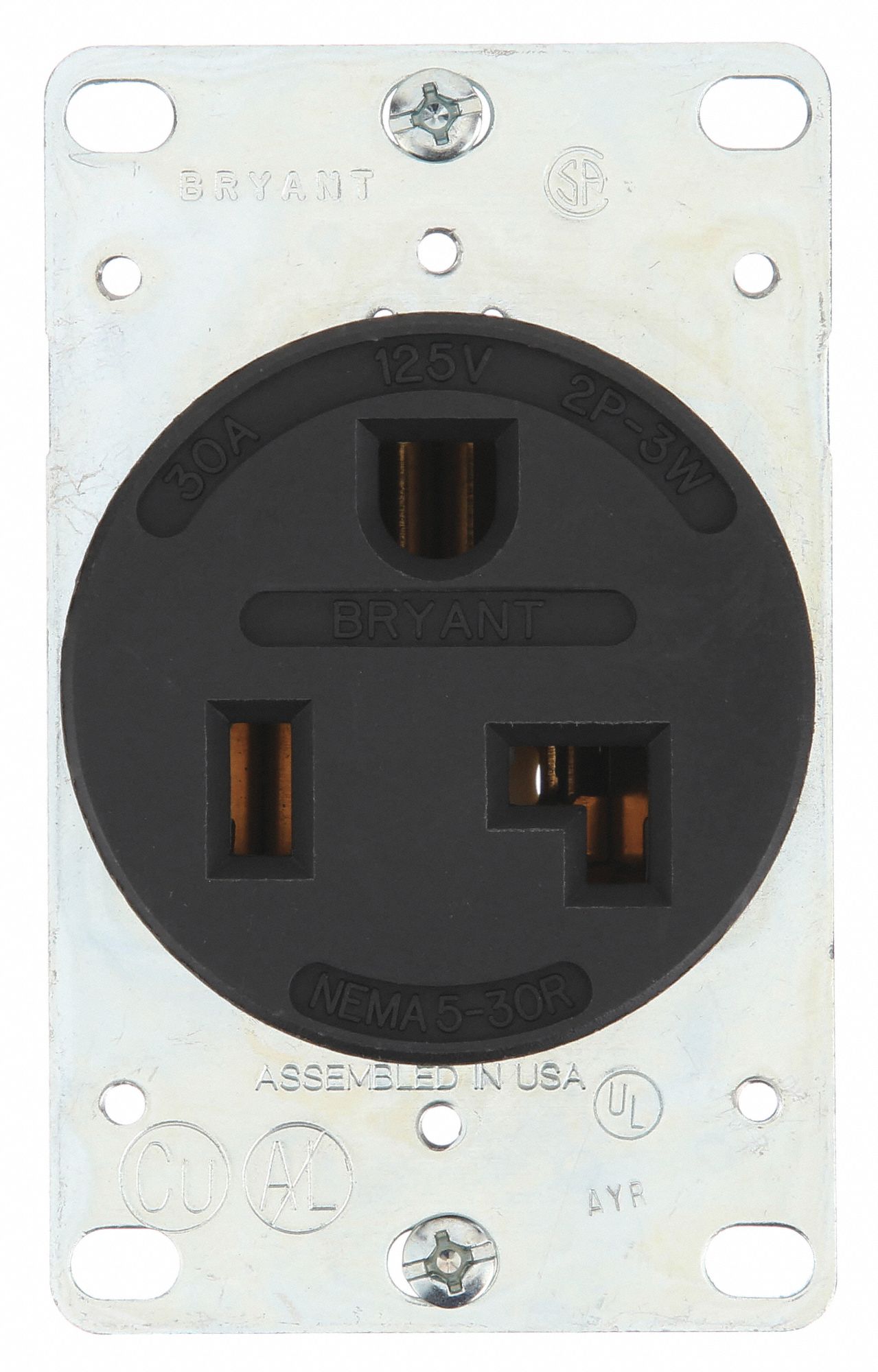 BRYANT, Single, Black, Receptacle - 49YY94|9530FR - Grainger