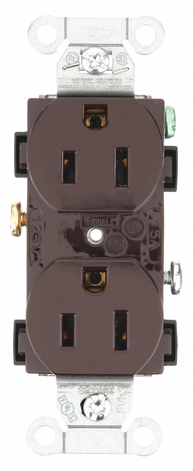 BRYANT, Duplex, Brown, Receptacle - 49YZ20|CRS15 - Grainger