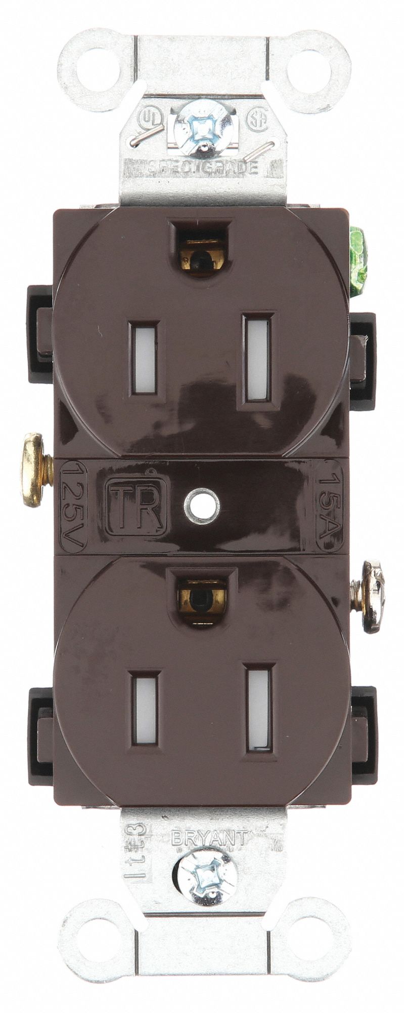 BRYANT, Duplex, Brown, Receptacle - 49YZ21|CRS15TR - Grainger