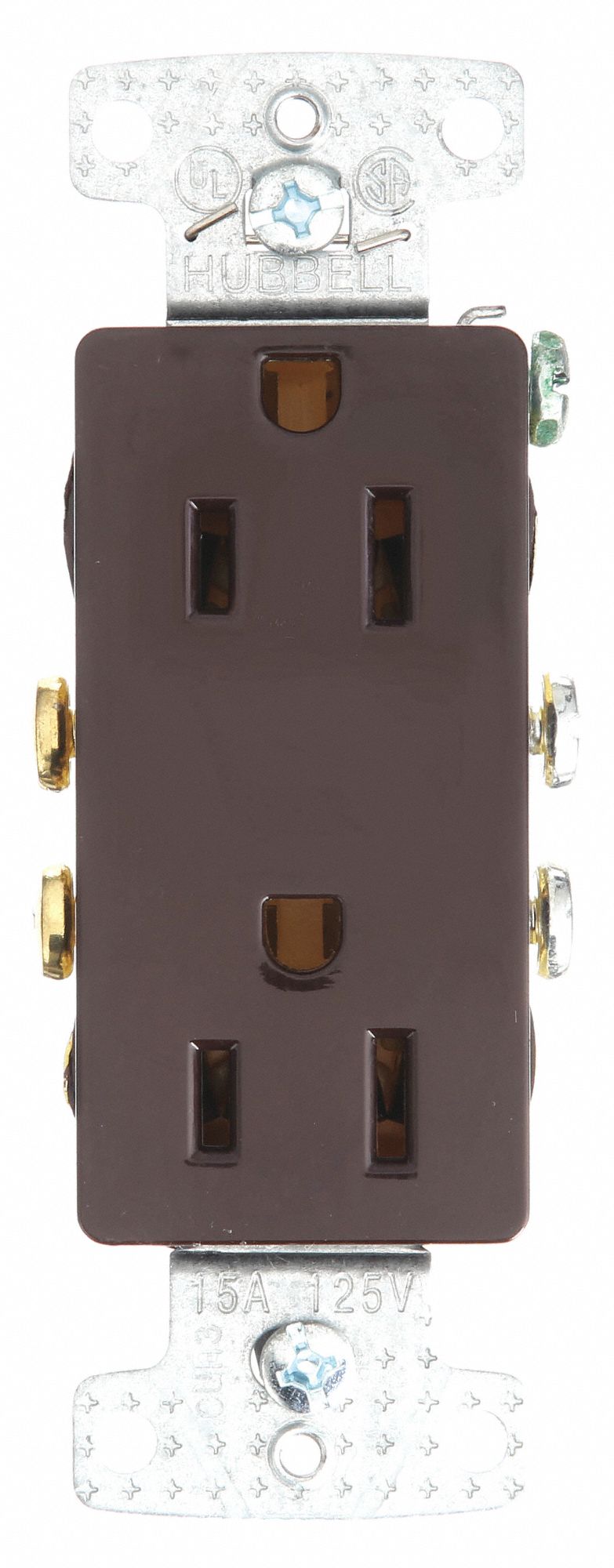 Receptacle: Gen Purpose, Decorator Duplex, Flush Mount, 15 A, 125V AC ...