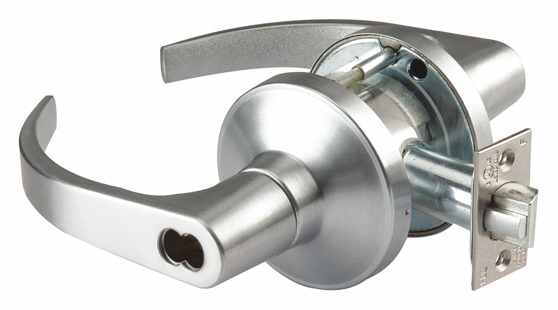 ABILITY ONE, Classroom Security Lever Locksets, Chrome, Door Lockset ...