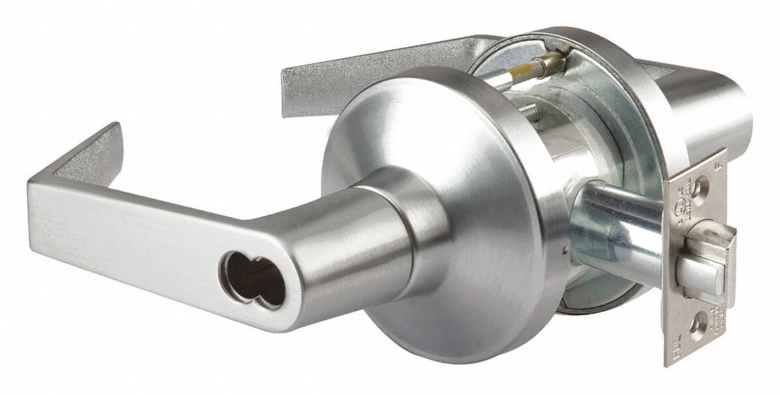 ABILITY ONE, Classroom Lever Locksets, Chrome, Door Lockset - 49Z670 ...