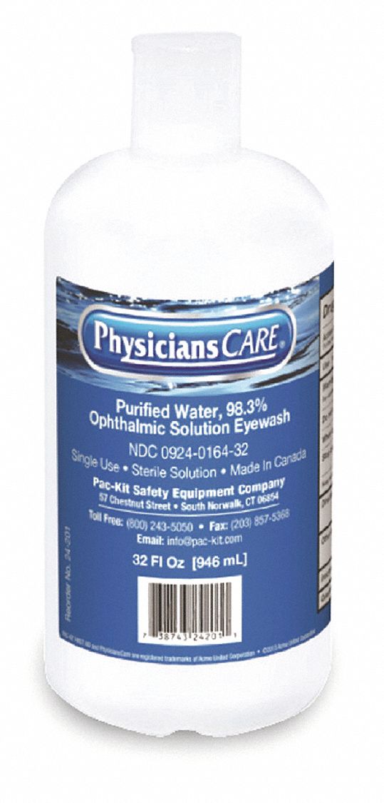 32 oz Personal Eye Wash Bottle, For Use With First Aid Kits or ...