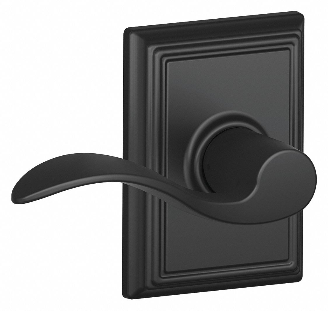 SCHLAGE, Passage Lever Locksets, Black, Door Lockset - 49ZH06|F10 ACC ...