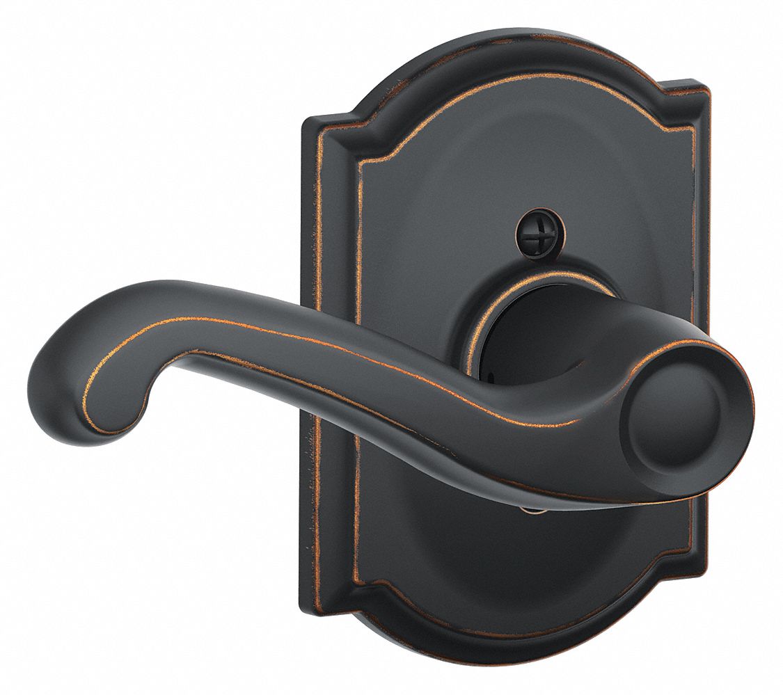 SCHLAGE, Dummy Lever Locksets, Bronze, Door Lockset - 49ZM94|F170 FLA ...