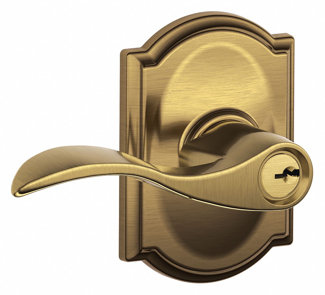 SCHLAGE, Office Lever Locksets, Brass, Door Lockset - 49ZR33|F51A ACC ...