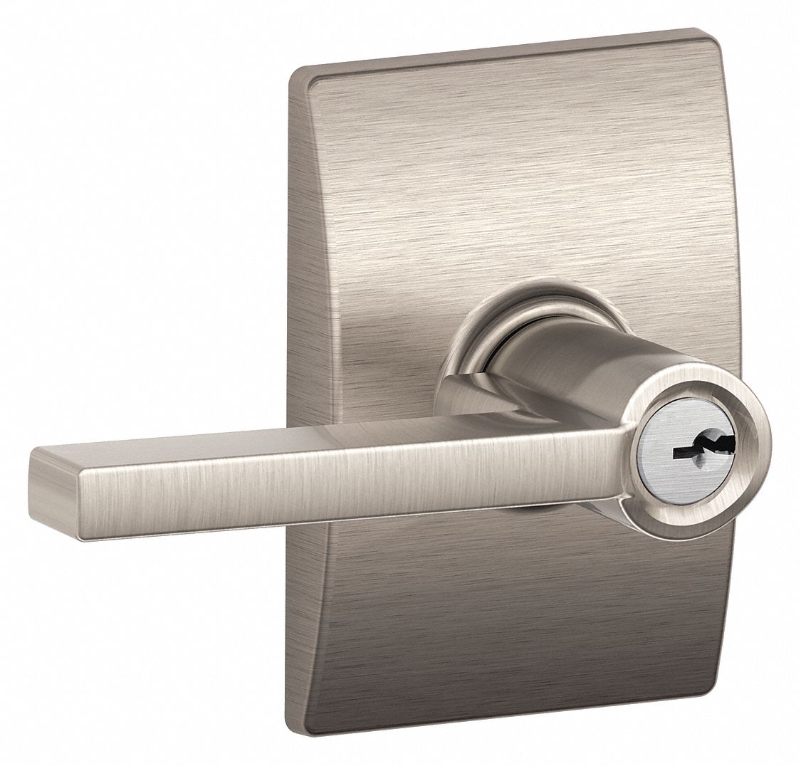 SCHLAGE, Office Lever Locksets, Nickel, Door Lockset - 49ZT28|F51A LAT ...