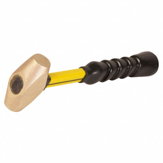 NUPLA Non-Sparking Engineering Hammer: Fiberglass Handle, 2 lb Head Wt ...