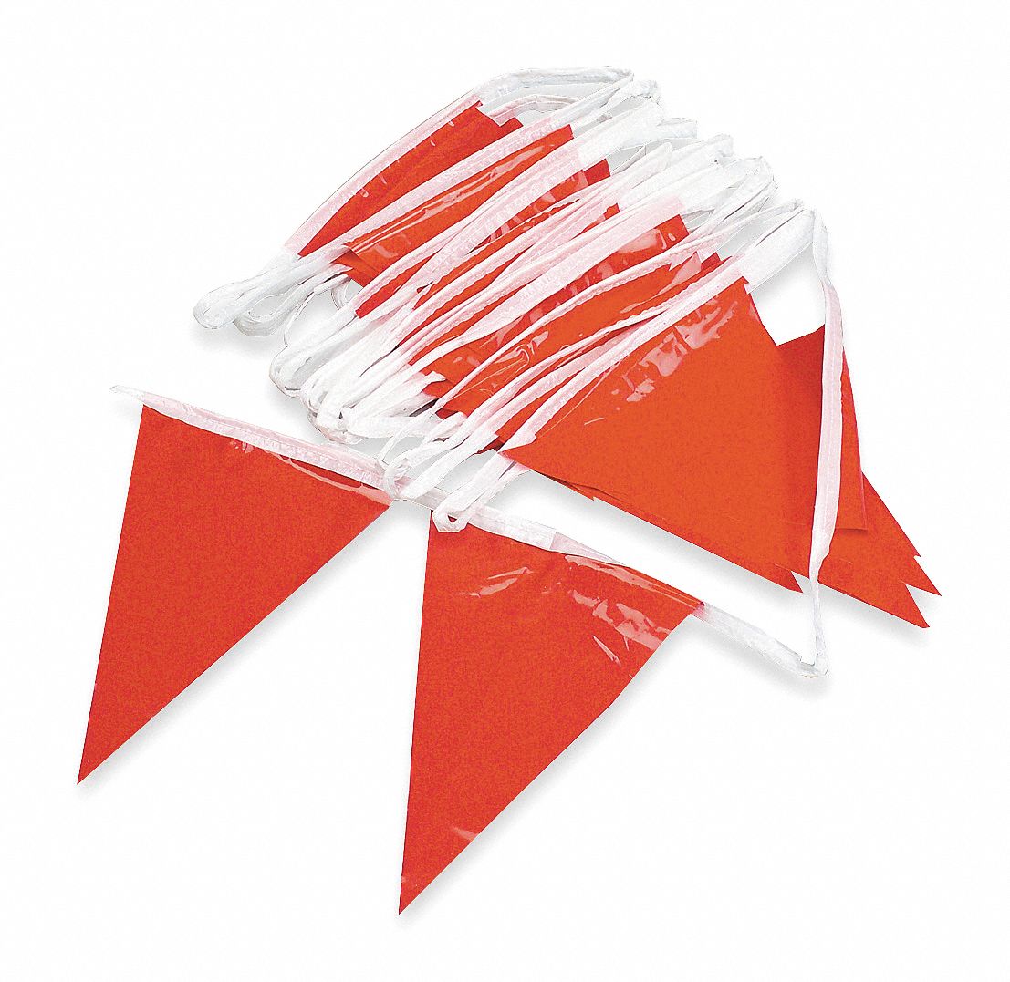 36-Pennant String, Red, 60 ft - Grainger