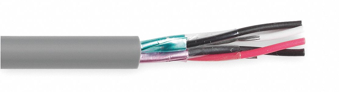 Communication Cable, Commercial, Yes Shielded, 500 ft, Gray, 6 (3 Pair ...