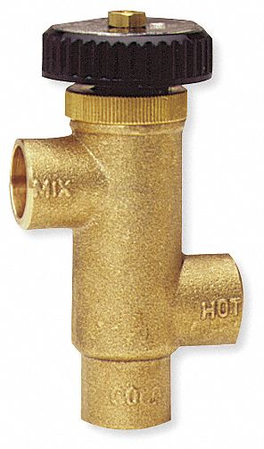 3/4 in Sweat Inlet Type Mixing Valve, Bronze, 2 gpm - Grainger