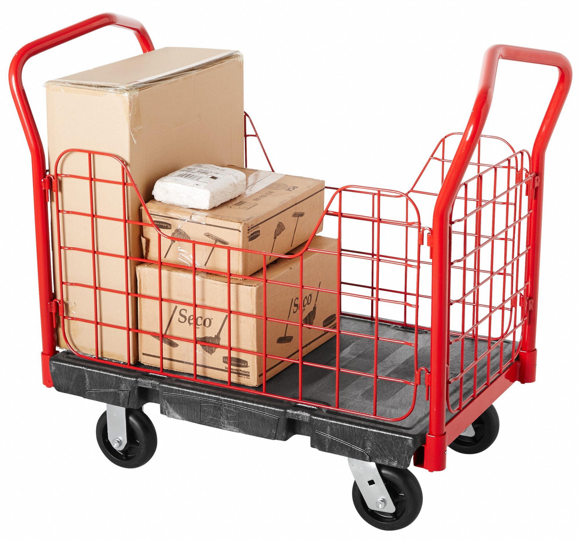 RUBBERMAID COMMERCIAL PRODUCTS Four-Sided Platform Truck, 1000 lb Load ...