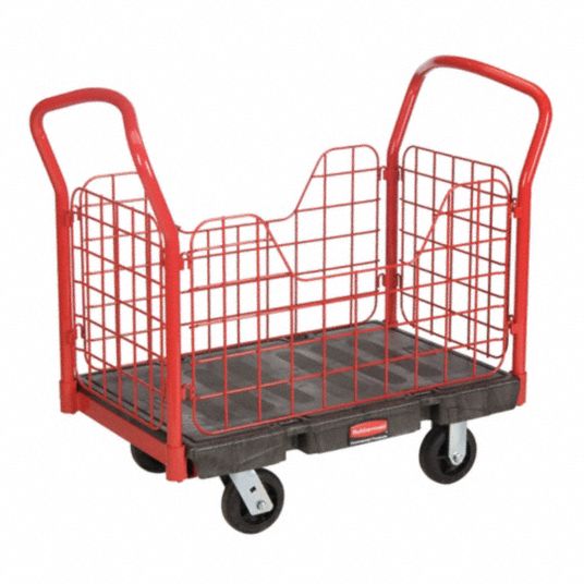 RUBBERMAID COMMERCIAL PRODUCTS Four-Sided Platform Truck, 1200 lb Load ...