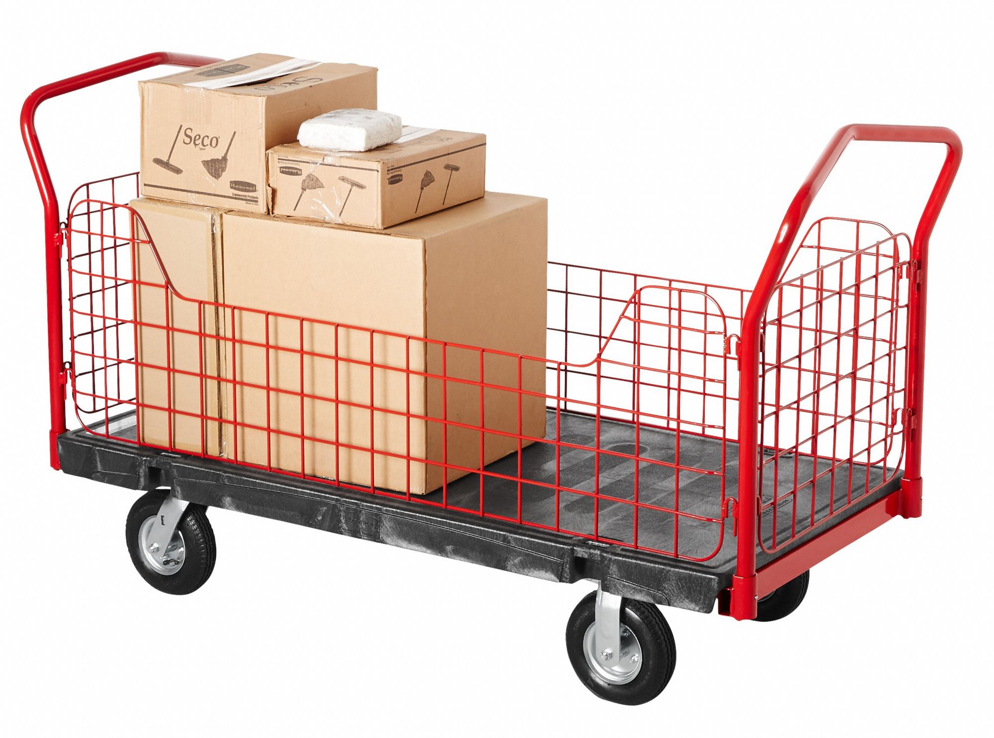 RUBBERMAID COMMERCIAL PRODUCTS Four-Sided Platform Truck, 1200 lb Load ...