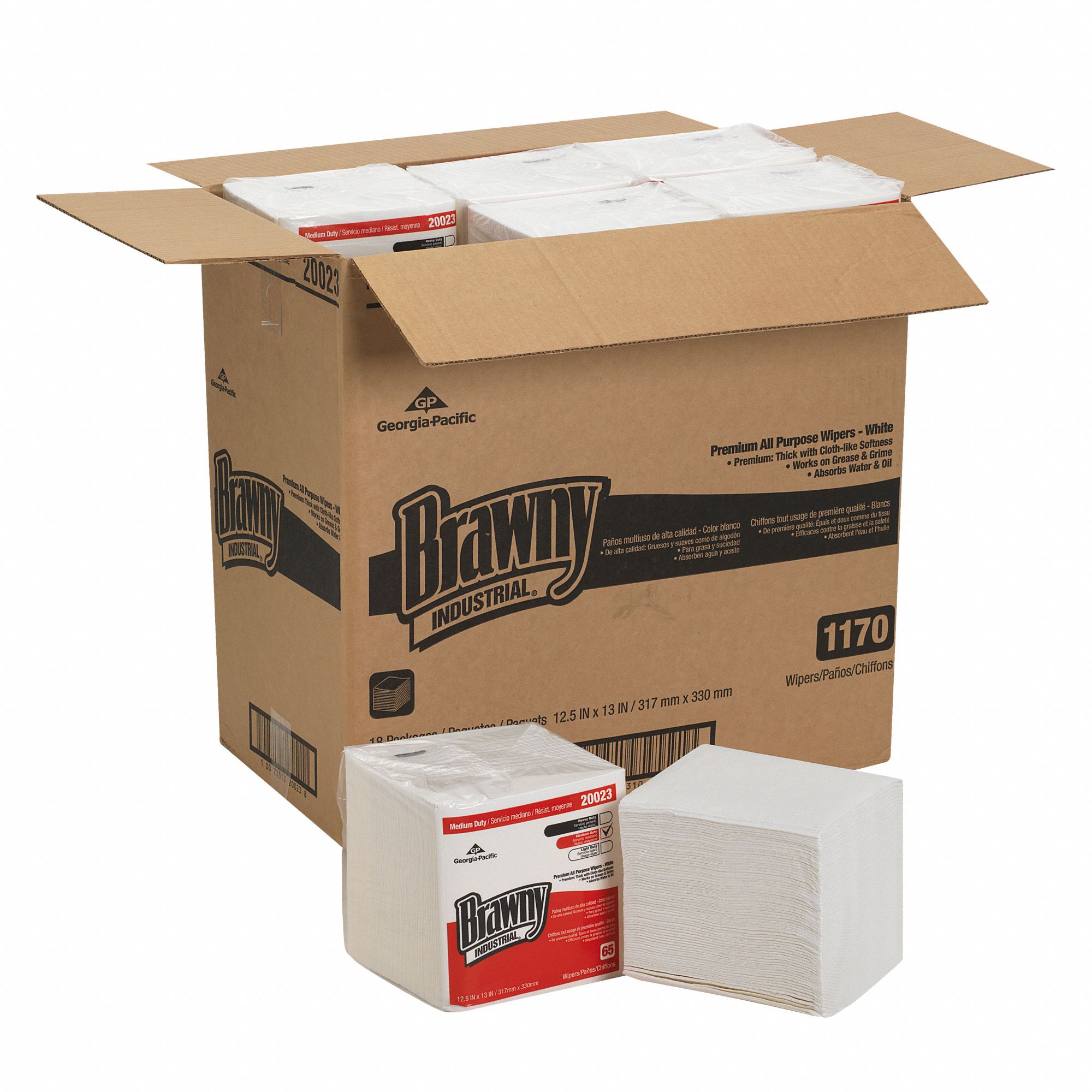 GEORGIA-PACIFIC Dry Wipe: 1/4 Fold, Super Heavy Absorbency, Good Wet ...