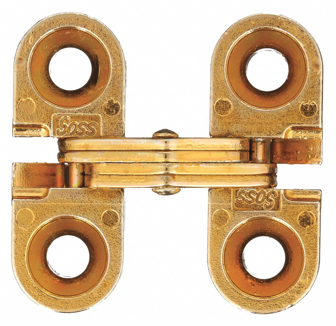 SOSS, Brass, 1 in Leaf Ht, Concealed Hinge - 4ACU7|100US4PB - Grainger