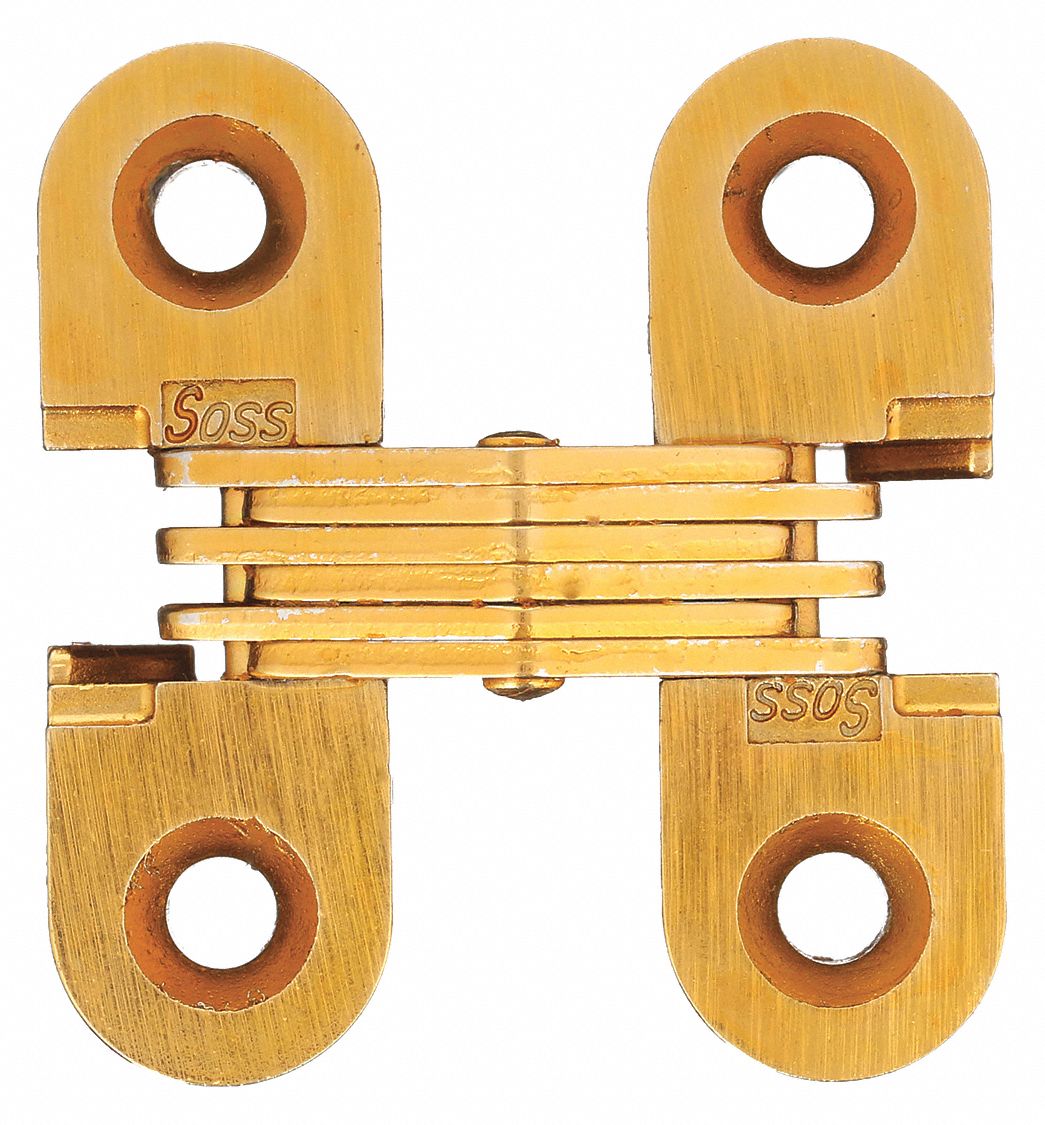 SOSS, Brass, 1 1/2 in Leaf Ht, Concealed Hinge - 4ACV2|103CUS4 - Grainger