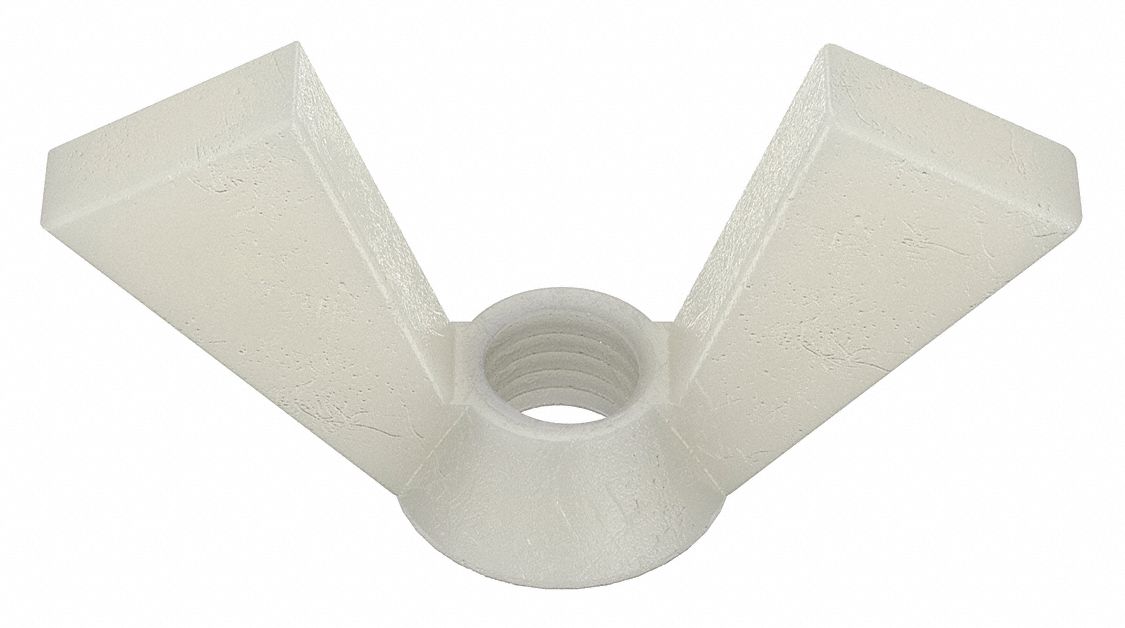 1/4"-28 Thread Size, Nylon, Wing Nut - 4AGL4|0625028WN - Grainger