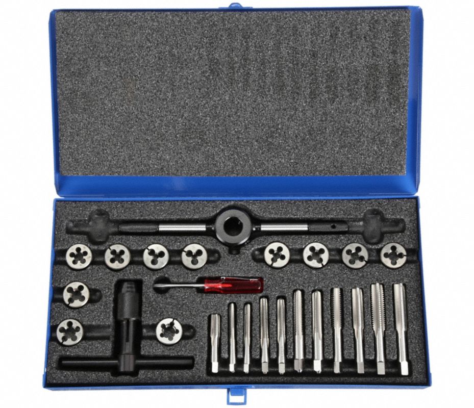 CLE-LINE Juego de Machuelos y Dados para Roscar 25 piezas Acero de Alta ...