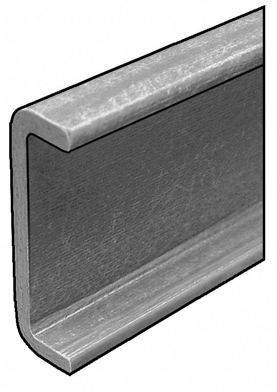 FIBERGRATE, 6 in Outside Base Wd, 0.375 in Base Thick, Fiberglass U ...