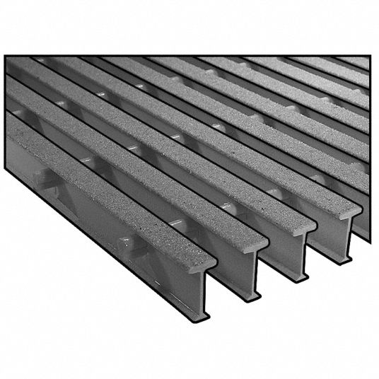 Yellow Grating, Industrial Pultruded, 10 ft. Span, Grit-Top Surface ...