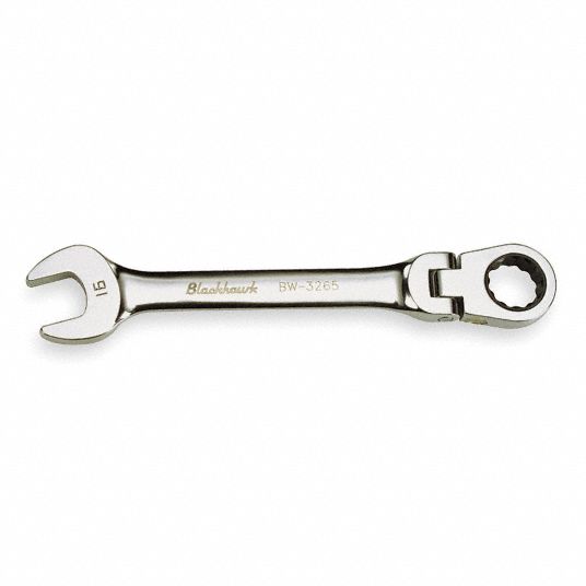 BLACKHAWK BY PROTO Ratcheting Combination Wrench, Alloy Steel, Chrome ...