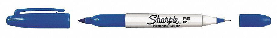 SHARPIE, Blue, (12) Blue, Twin Tip Marker - 4AZK6|32003 - Grainger