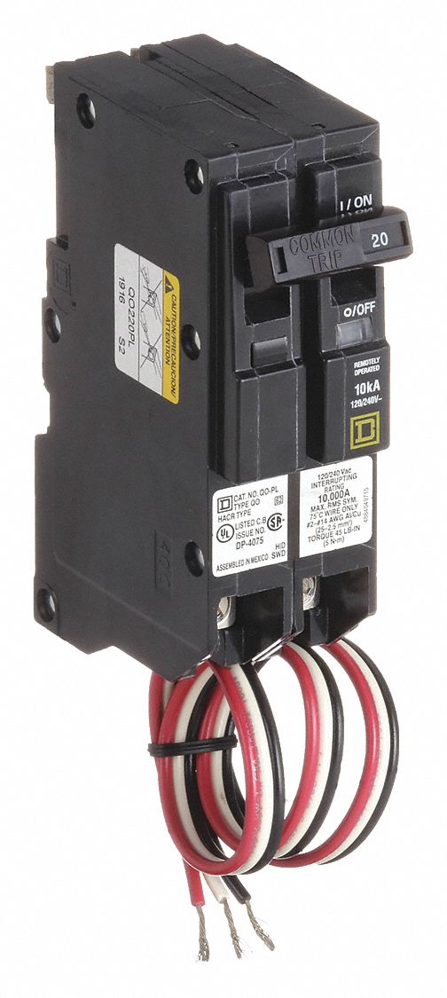 SQUARE D, 20 A, 120/240V AC, Miniature Circuit Breaker - 4B336|QO220PL - Grainger