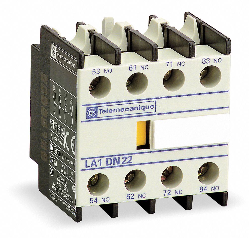 IEC Auxiliary Contact Block, Standard Type, Front Mounting - Grainger