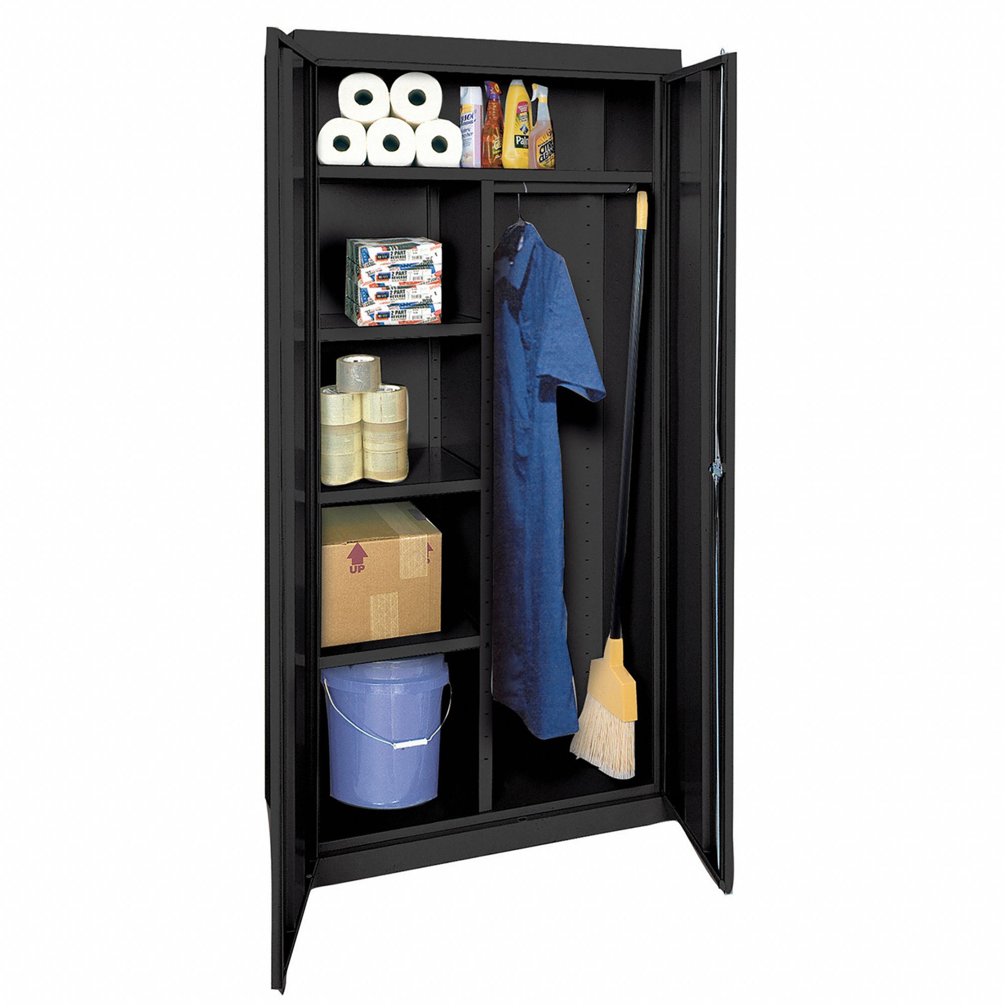 SANDUSKY Storage Cabinet: 36 in x 18 in x 72 in, 4 Shelves, Swing ...