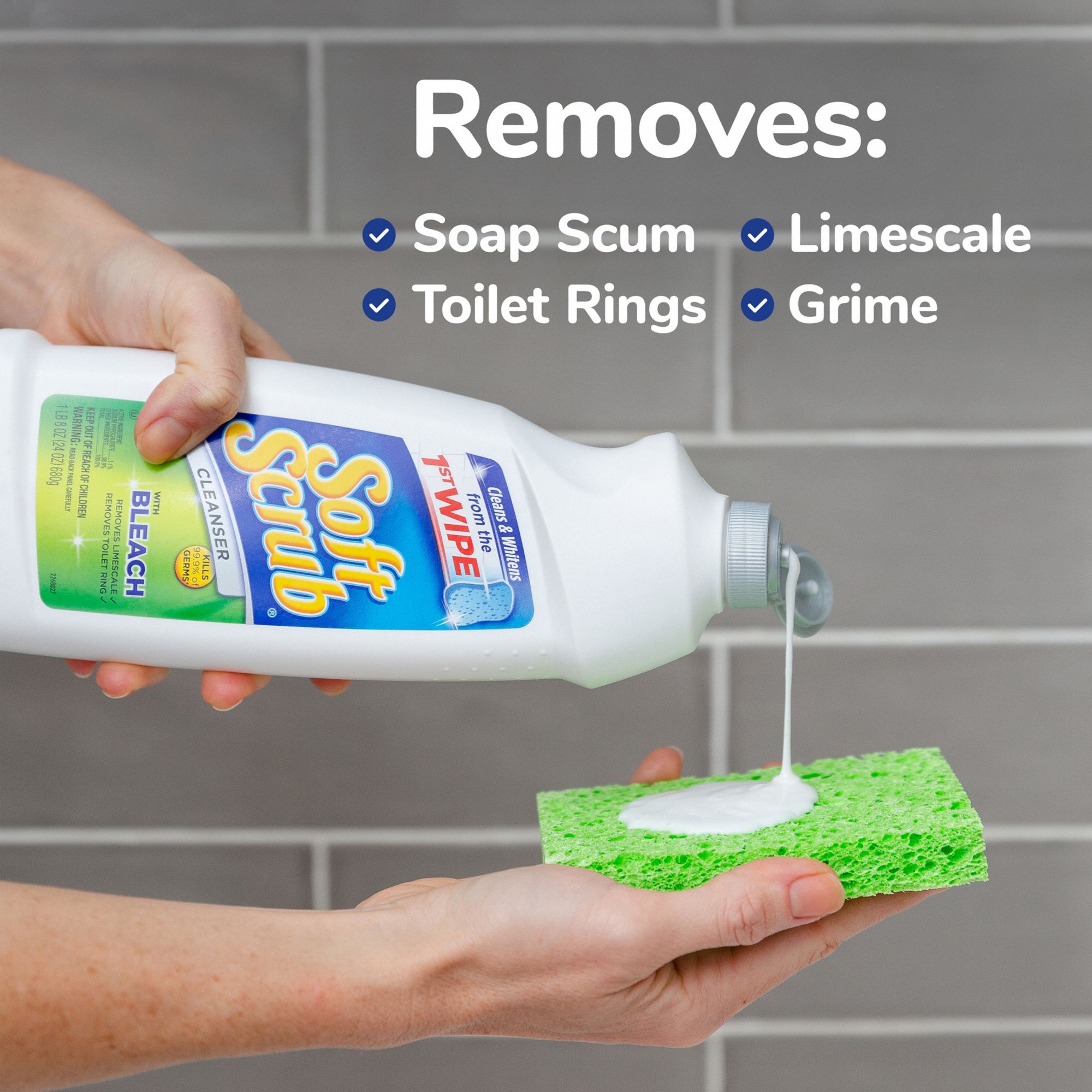 SOFT SCRUB Bathroom Cleaner: Bottle, 36 oz Container Size, Ready to Use ...