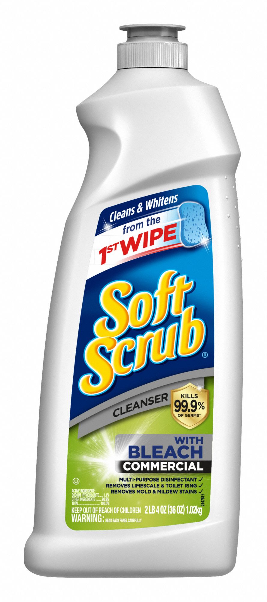SOFT SCRUB, Bottle, 36 oz Container Size, Bathroom Cleaner - 4BU74 ...