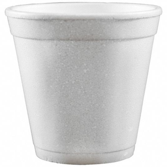 White, Foam, Disposable Hot/Cold Cup - 6GEA6|4C4W - Grainger