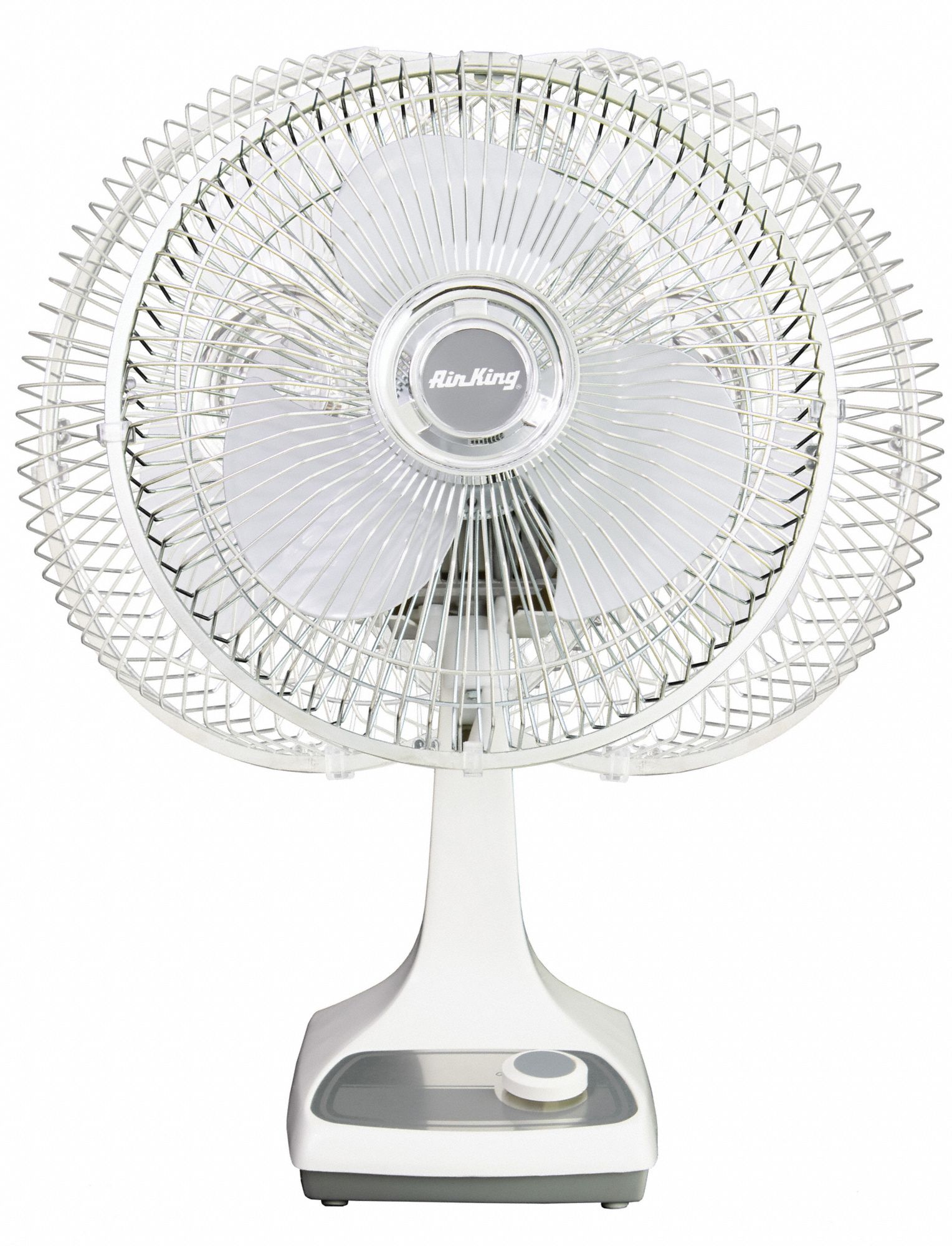 AIR KING Compact Fan: 9 in Blade Dia, Oscillating, 2 Speeds, 410/490 ...