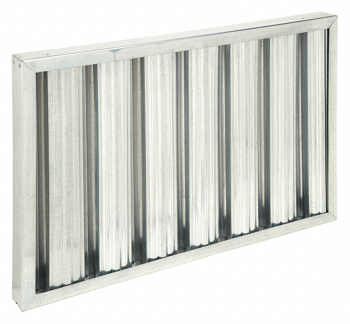 GRAINGER, 16 in x 25 in x 2 in, Galvanized Steel, Grease Filter - 4C881 ...