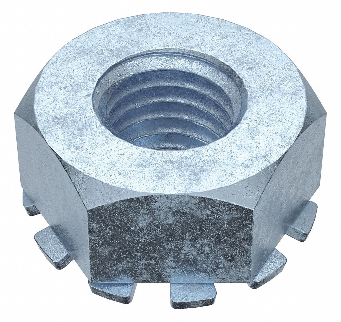 Lock Nut with External Tooth Lock Washer, 1/4"-28 Thread Size, Lock Nut ...