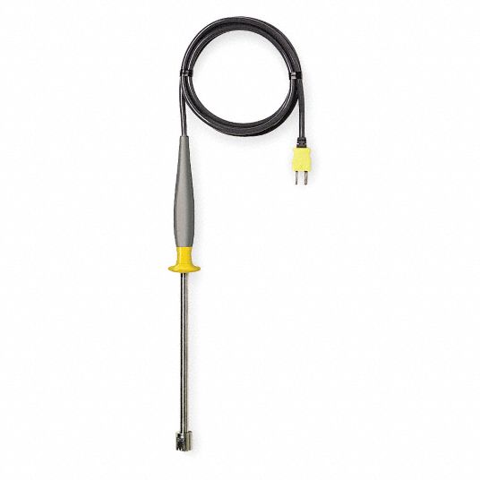 FLUKE Surface Temperature Probe: Thermocouple, Type K, 12 45/64 in ...