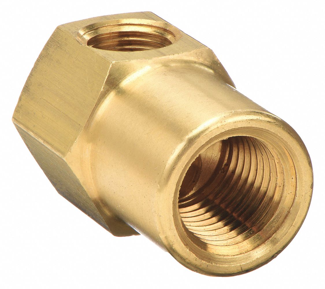 Brass, 3/8 in x 1/4 in Fitting Pipe Size, Hex Elbow - 4CCG3|4CCG3 ...