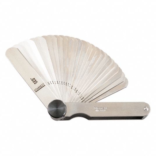 STARRETT Feeler Gauge Set: Inch, 31 Feeler Blades, 0.0015 in to 0.035 ...
