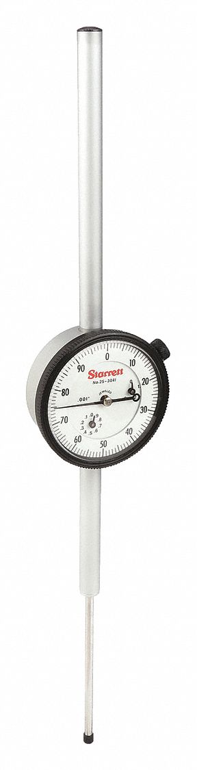 STARRETT LONG STROKE DIAL INDICATOR, LUG BACK, 0 IN TO 3 IN RANGE, CONTINUOUS READING, AGD 2 ...
