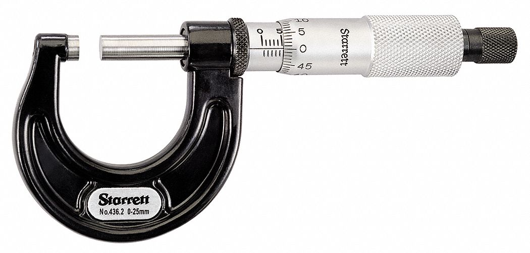 Outside Micrometer, Range 0 to 25mm, SPC Output No, Long Form ...