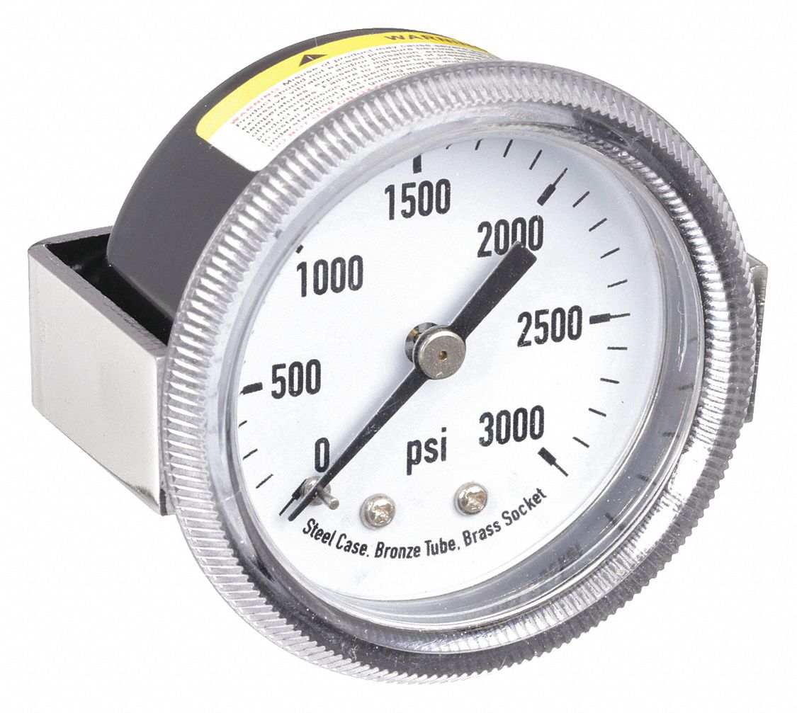U-Clamp, 0 psi to 3,000 psi, Panel-Mount Pressure Gauge - 4CEY4|4CEY4 ...